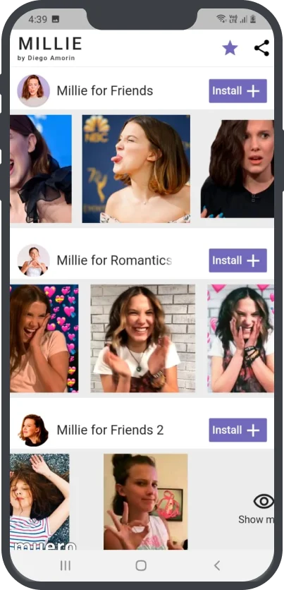 Stickers de Millie Bobby - Diego Amorin